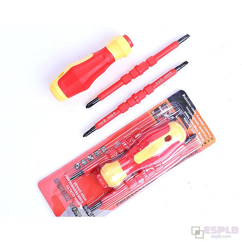 3-in-1 Insulated Screwdriver Set, PH1/PH2, Slotted, Cross, Magnetic Tip ...